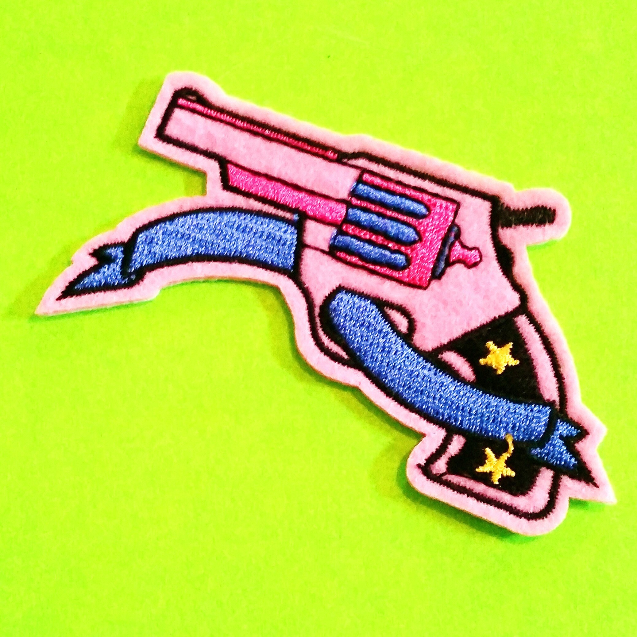 Revolver Handgun Pink Tattoo Banner Traditional Flash Black - Etsy