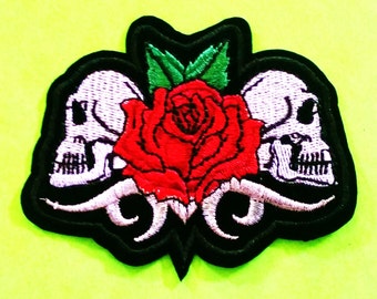 Black Crest Patch Edgy Black Gold Red and White Crests Patch With Red ...