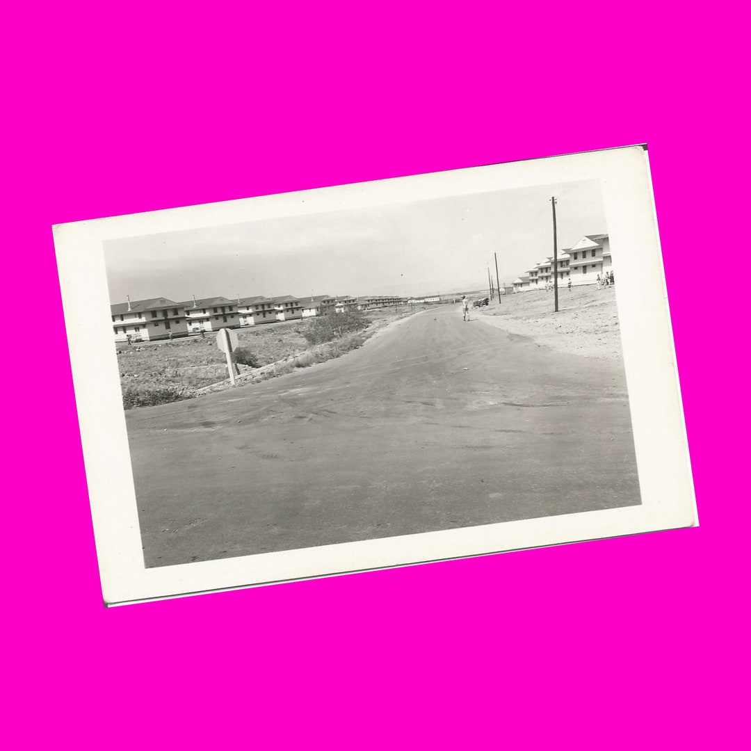 Vintage 1940s Postcard Row Houses on Dusty Country Street Small Town ...