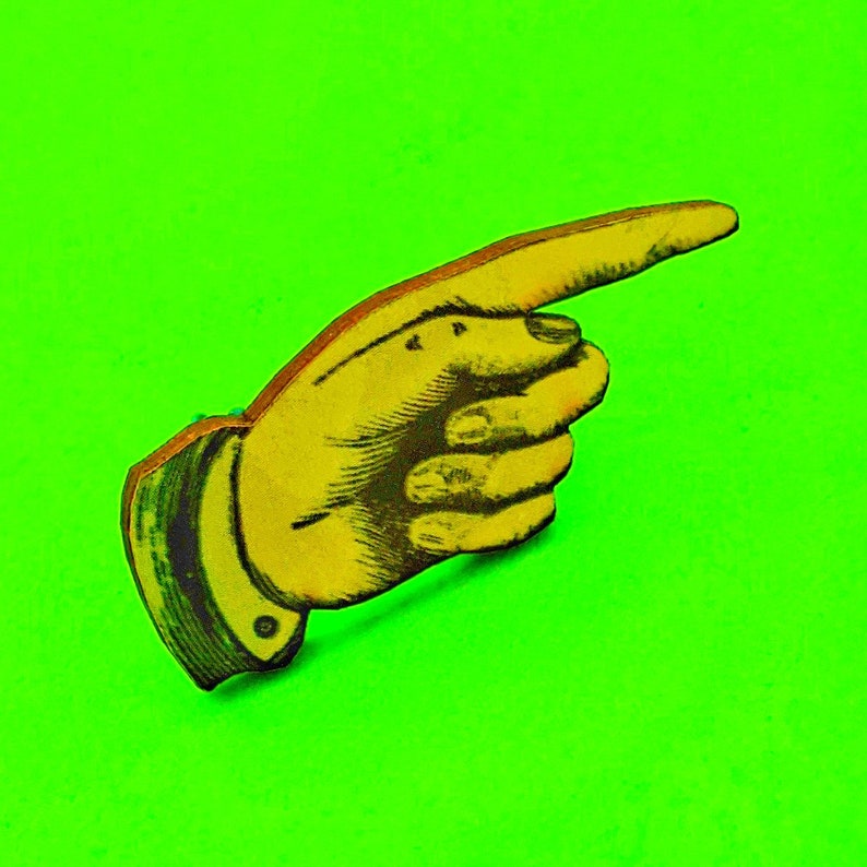 LAST ONE This Way Pointing Finger Vintage Sign Woodcut | Etsy
