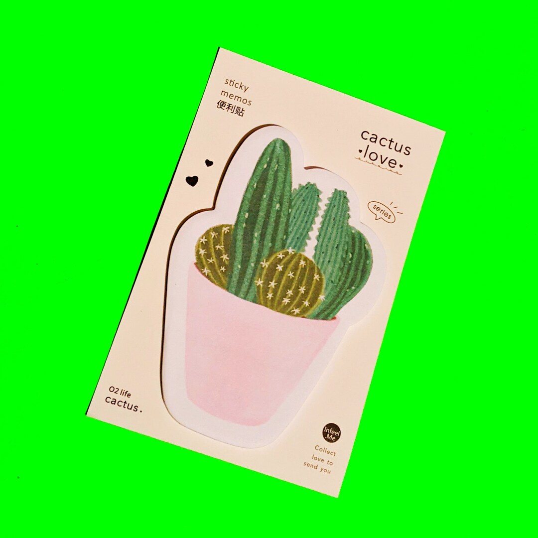 Cactus Sticky Notes Sweet Shaped Stationery Sheets Succulent - Etsy