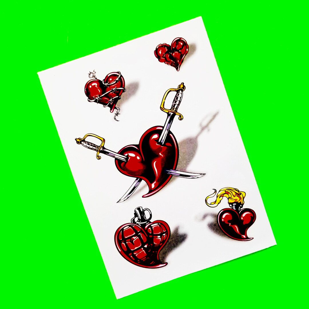 Heart Mix Barbed Wire Grenade Swords Flaming Vessel Traditional Flash ...