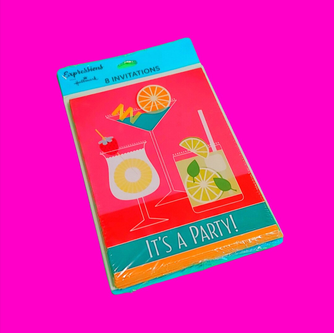 Cocktail It's a Party Invitations Mixology Patio Fruity Drinks Vintage ...