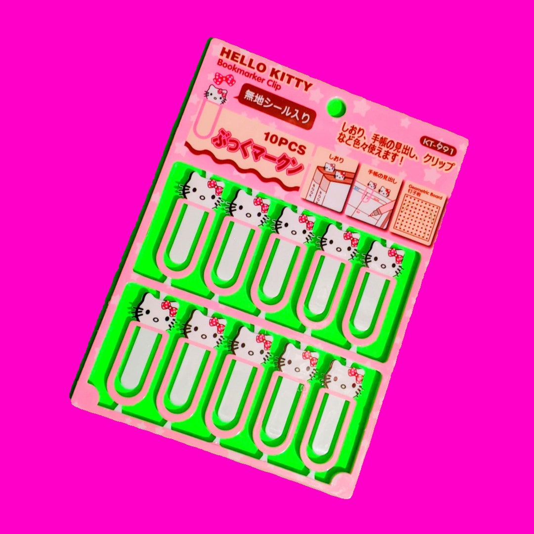 HK Hello Kitty Sanrio Sweet Stationery Sheet Pink Bow Glossy Plastic ...