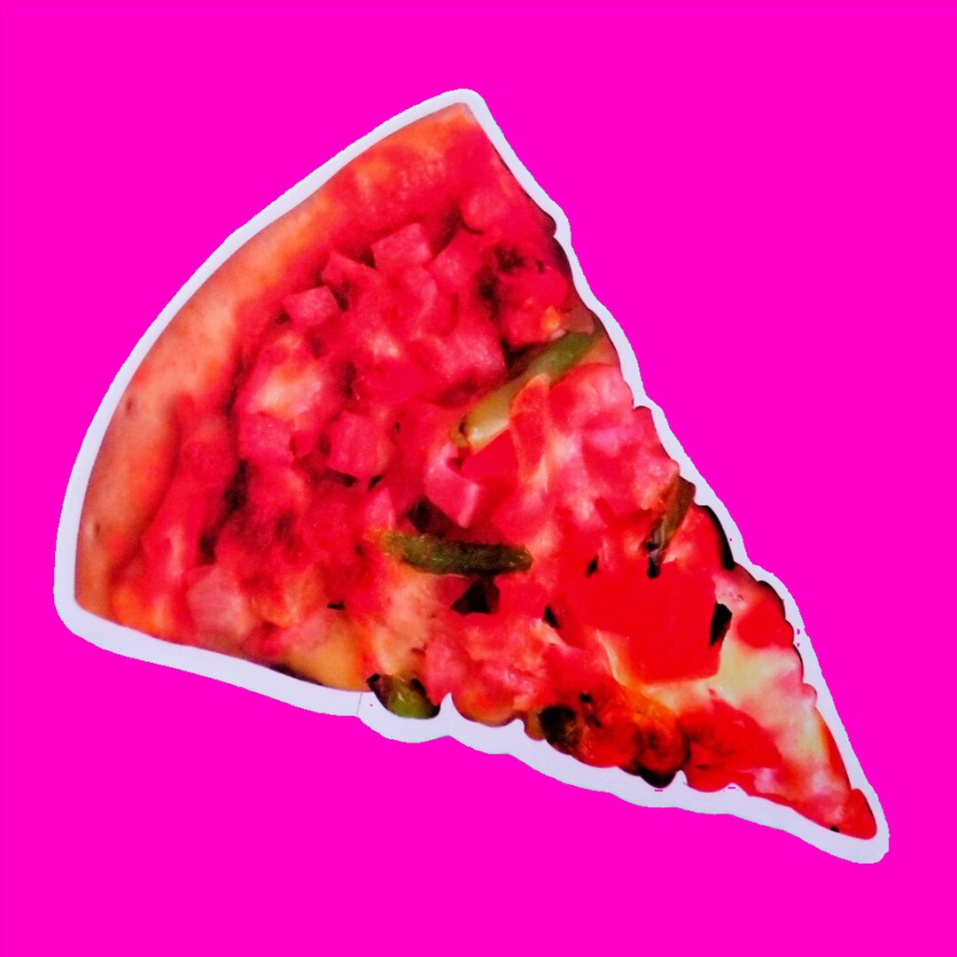 Pizza Party Slice of Za Ham and Peppers Meat Lovers Eat Your Goodies ...