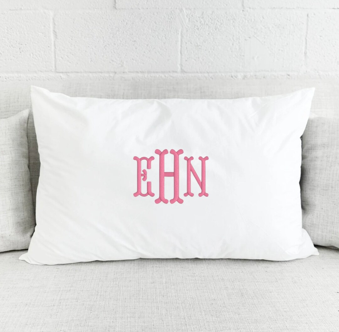 Monogrammed Pillow Case, Custom Pillow Cases, Embroidered Pillow Cover ...