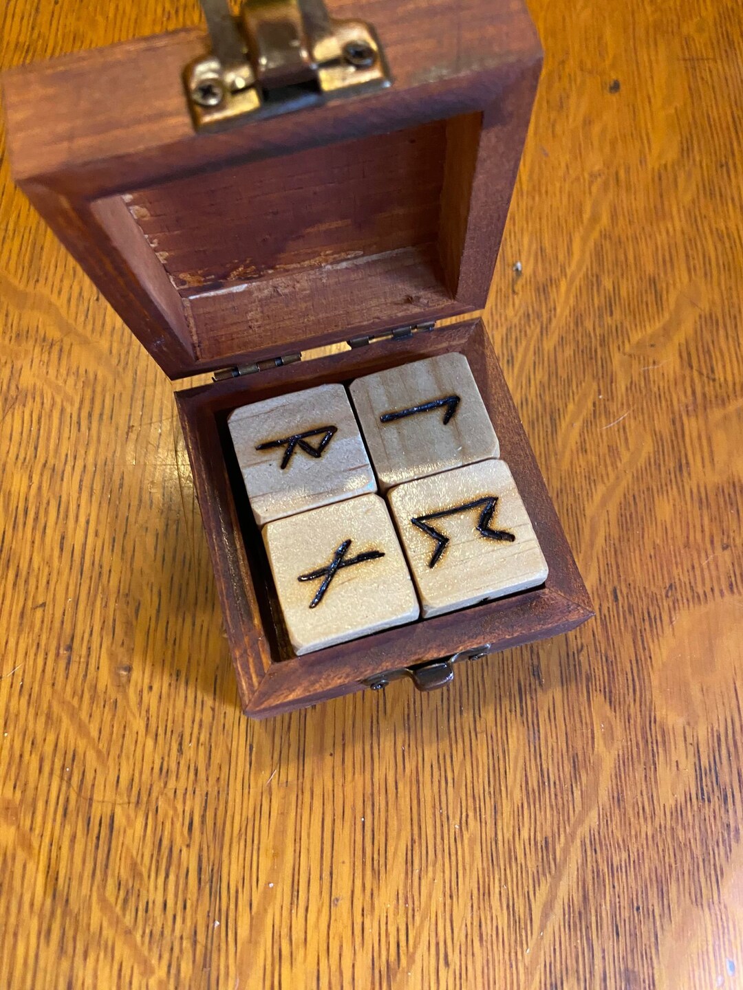 Rune Dice Set in Wooden Box - Etsy