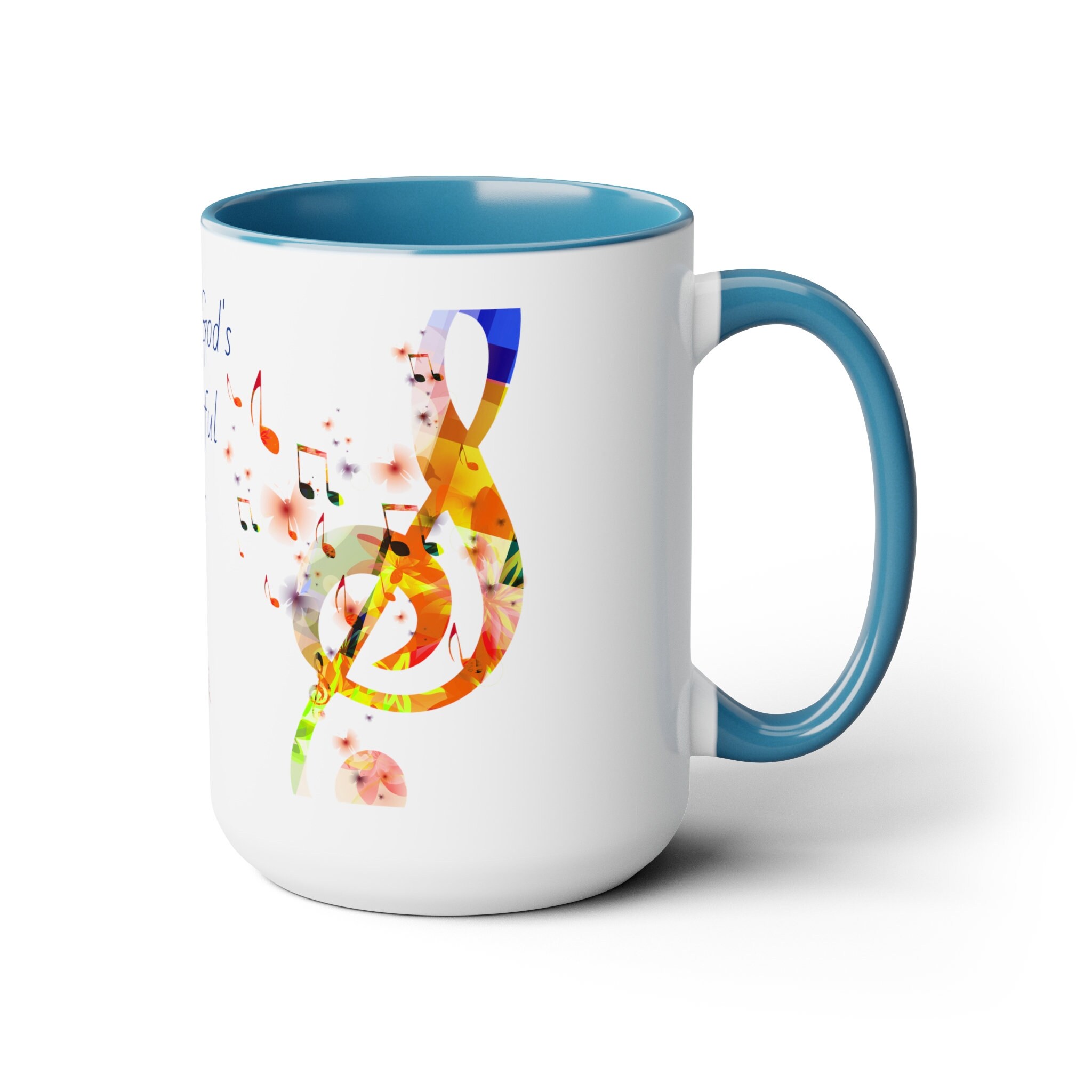Music Mug, Music Note Coffee Cup, Music Cup, Treble Clef Note Mug, Two ...