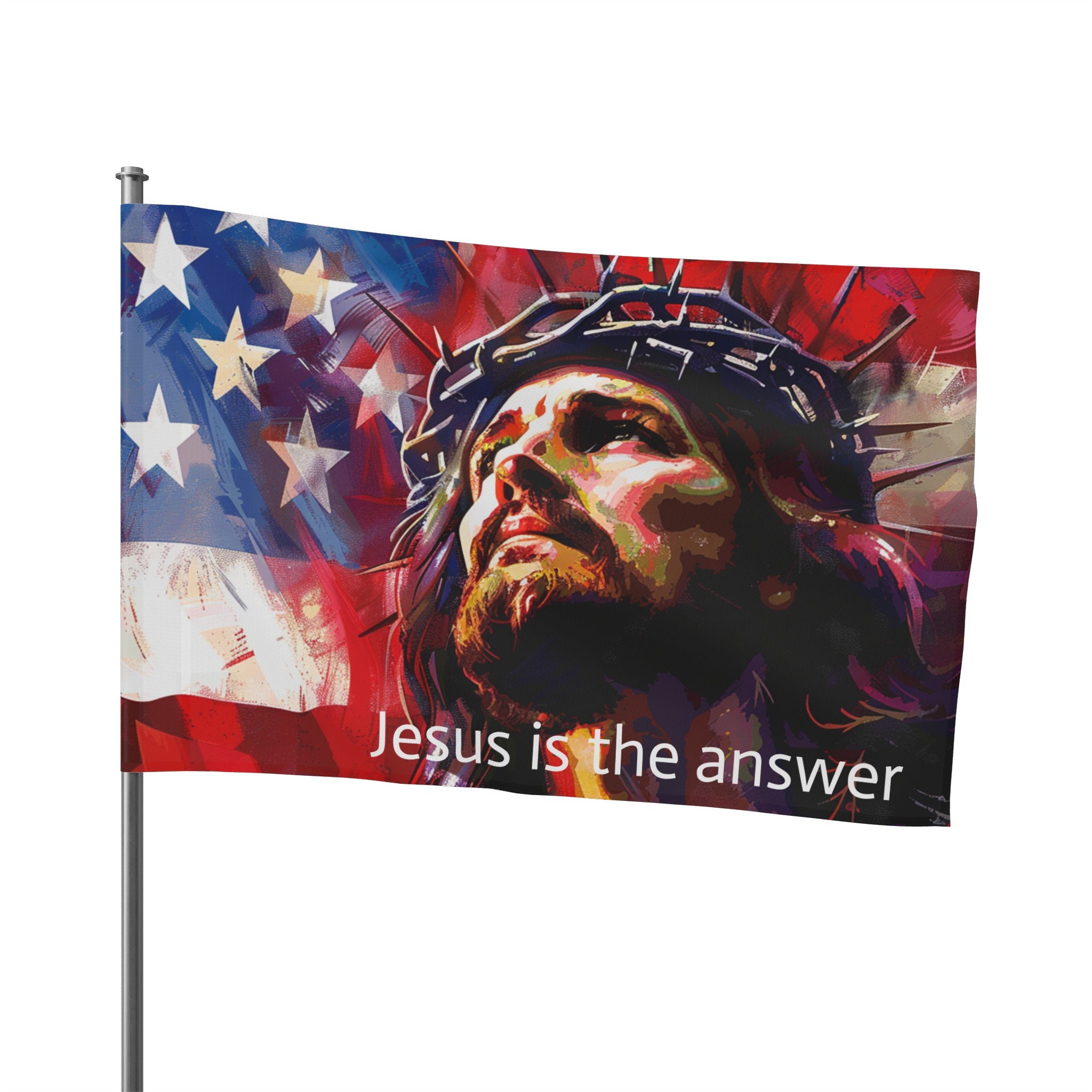 American Flag, Flag, Flag With Jesus, Patriot Jesus American Flag - Etsy