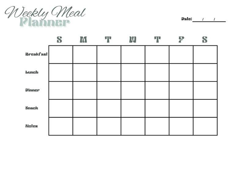 Printable Weekly Meal Planner | Family Meal Prep PDF | Digital Download ...