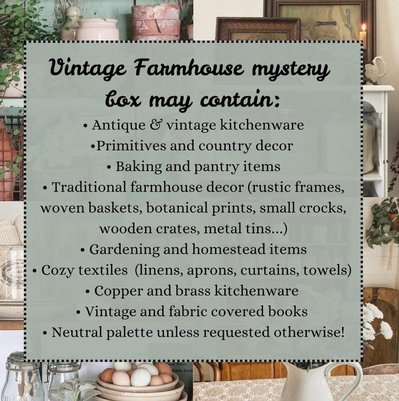 Vintage Farmhouse Box • Primitive Country Decor • European Farmhouse ...