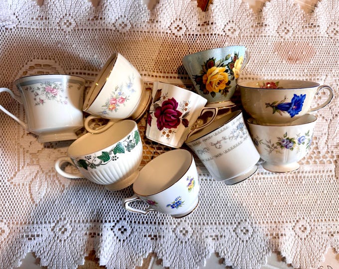 Vintage Tea Cups • Mix and Match • Cottagecore Gift Set • Victorian Tea ...