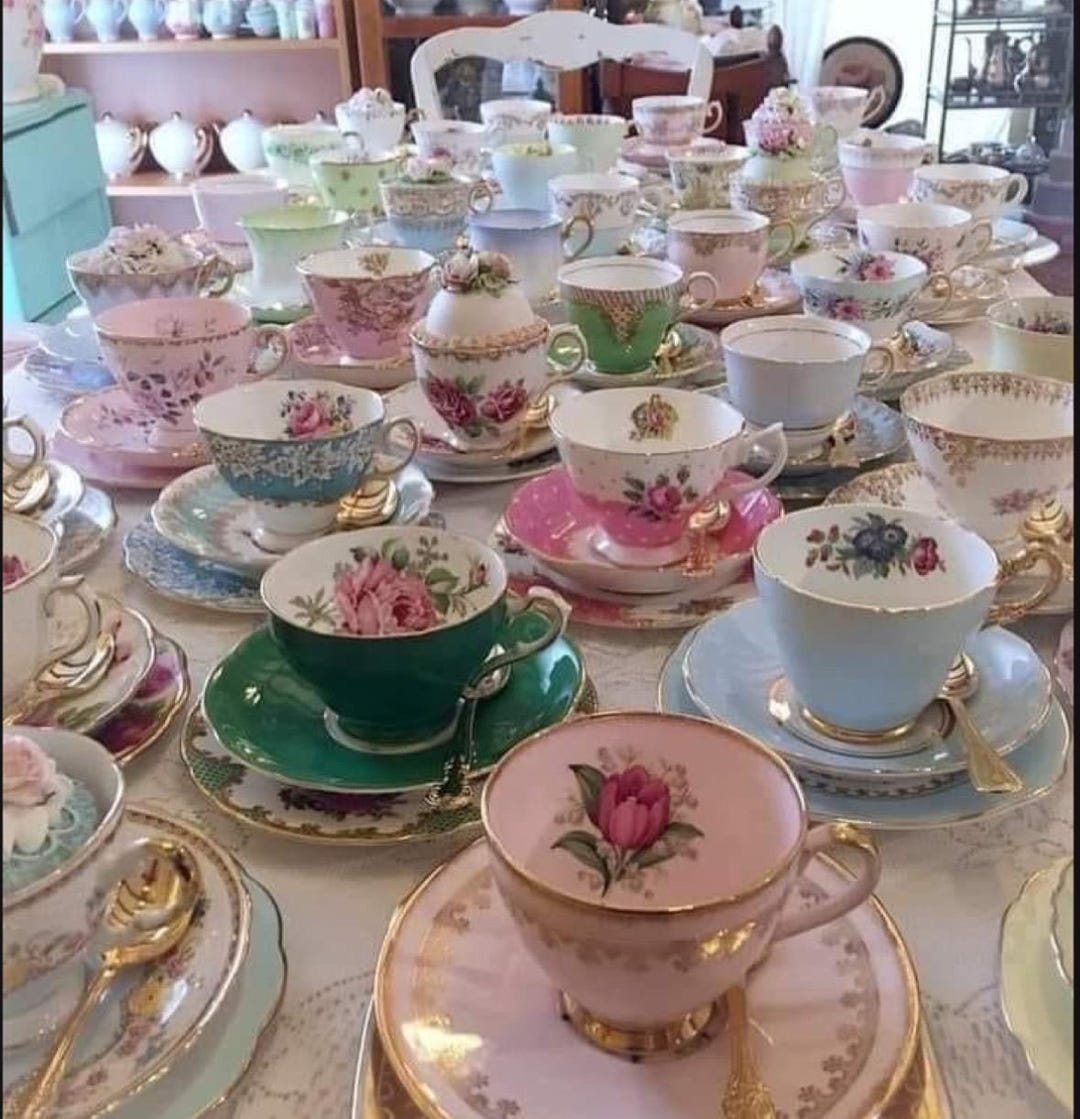 Vintage Tea Cups • Mix and Match • Cottagecore Gift Set • Victorian Tea ...