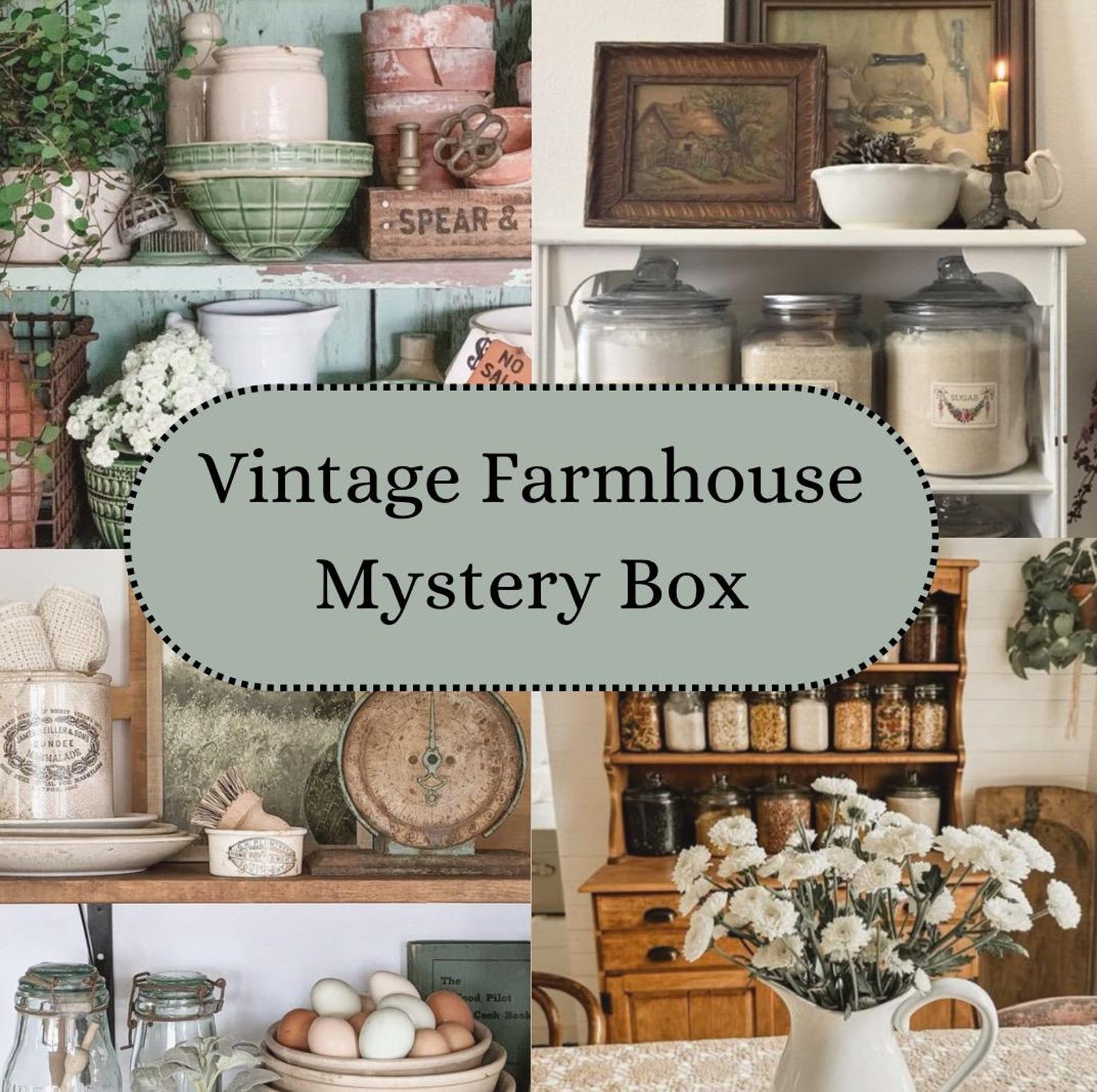 Vintage Farmhouse Box • Primitive Country Decor • Cottagecore Gifts for ...