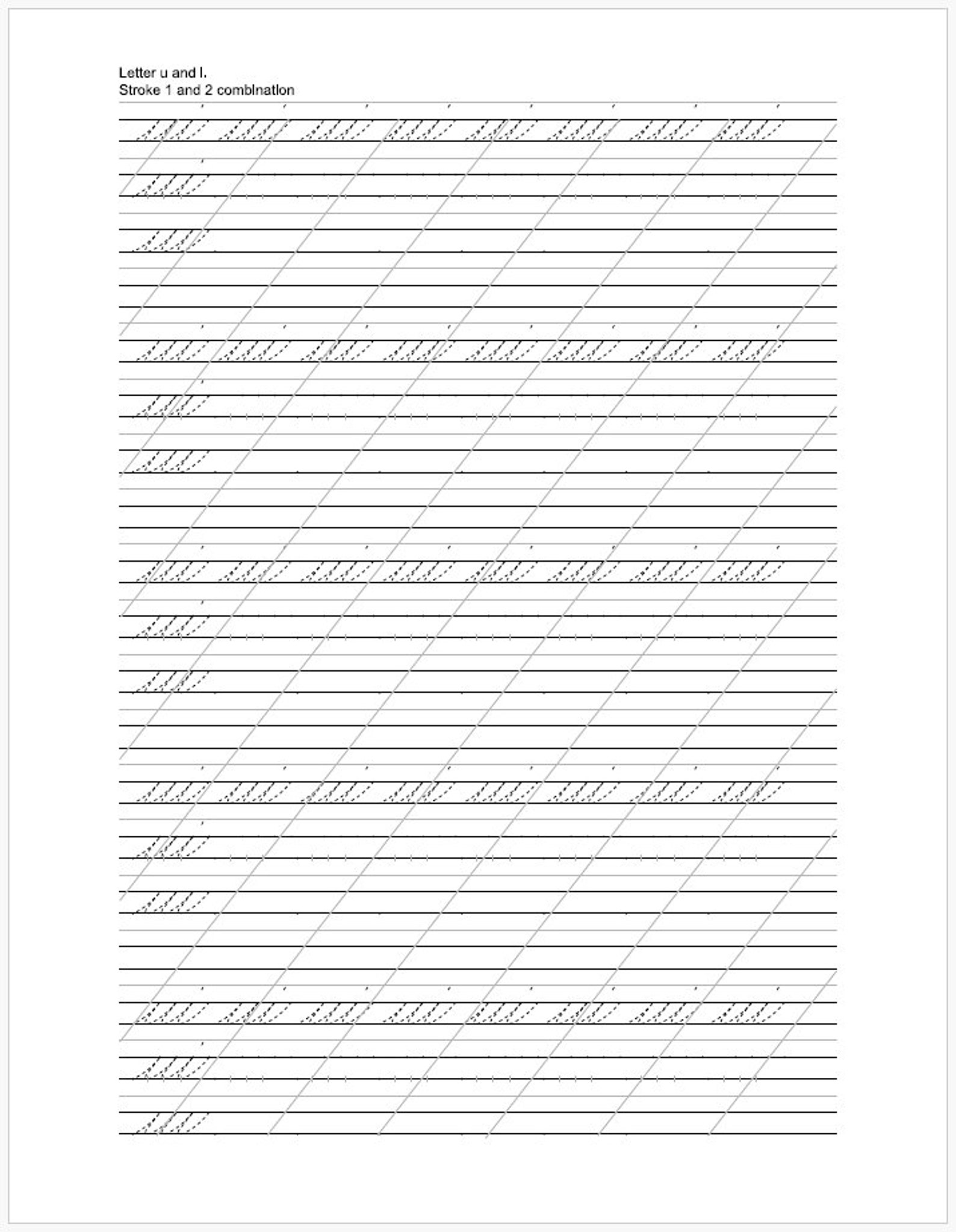 Printable Cursive Worksheets | for Business Adapted Handwriting (lesson ...
