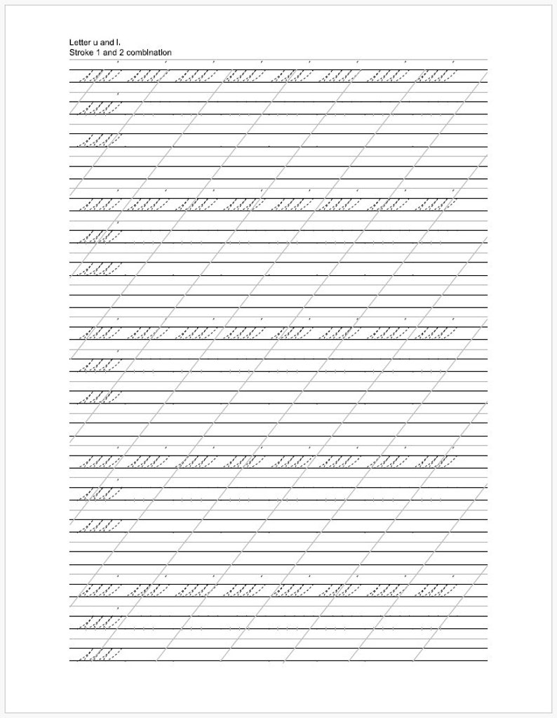 Printable Cursive Worksheets for Business Adapted Handwriting lesson 1 ...