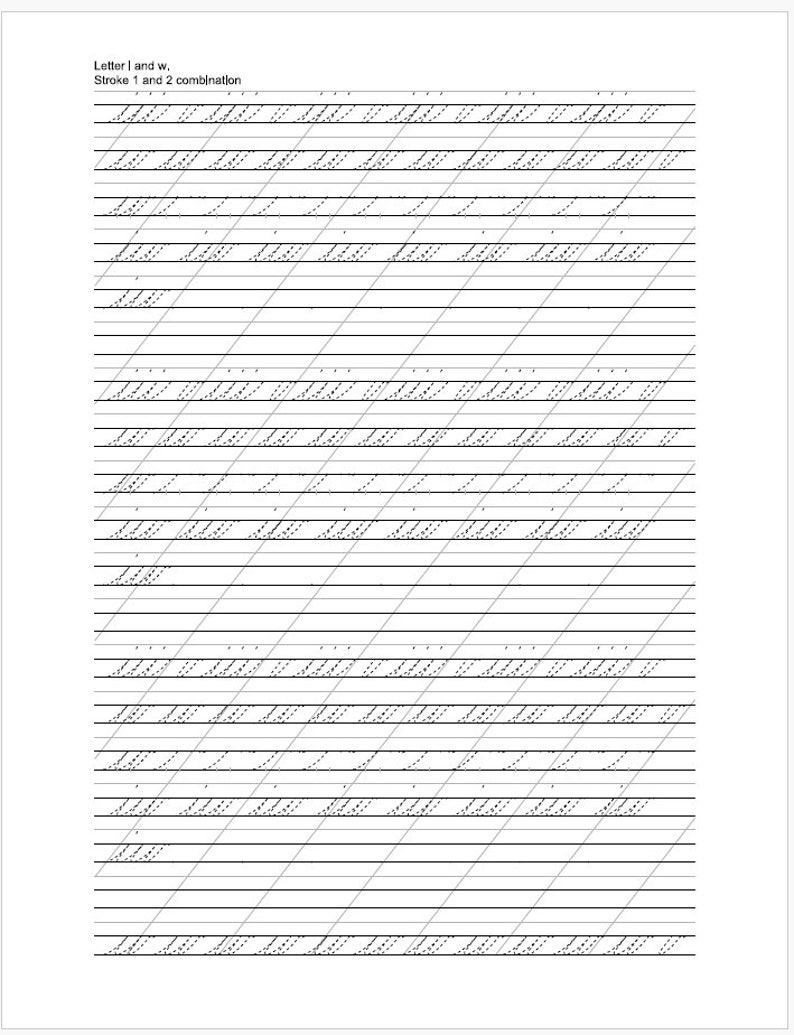 Printable Cursive Worksheets | for Business Adapted Handwriting (lesson ...
