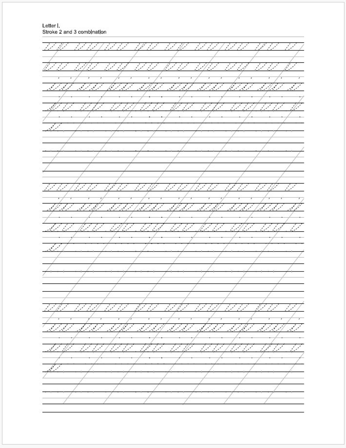 Printable Cursive Worksheets | for Business Adapted Handwriting (lesson ...