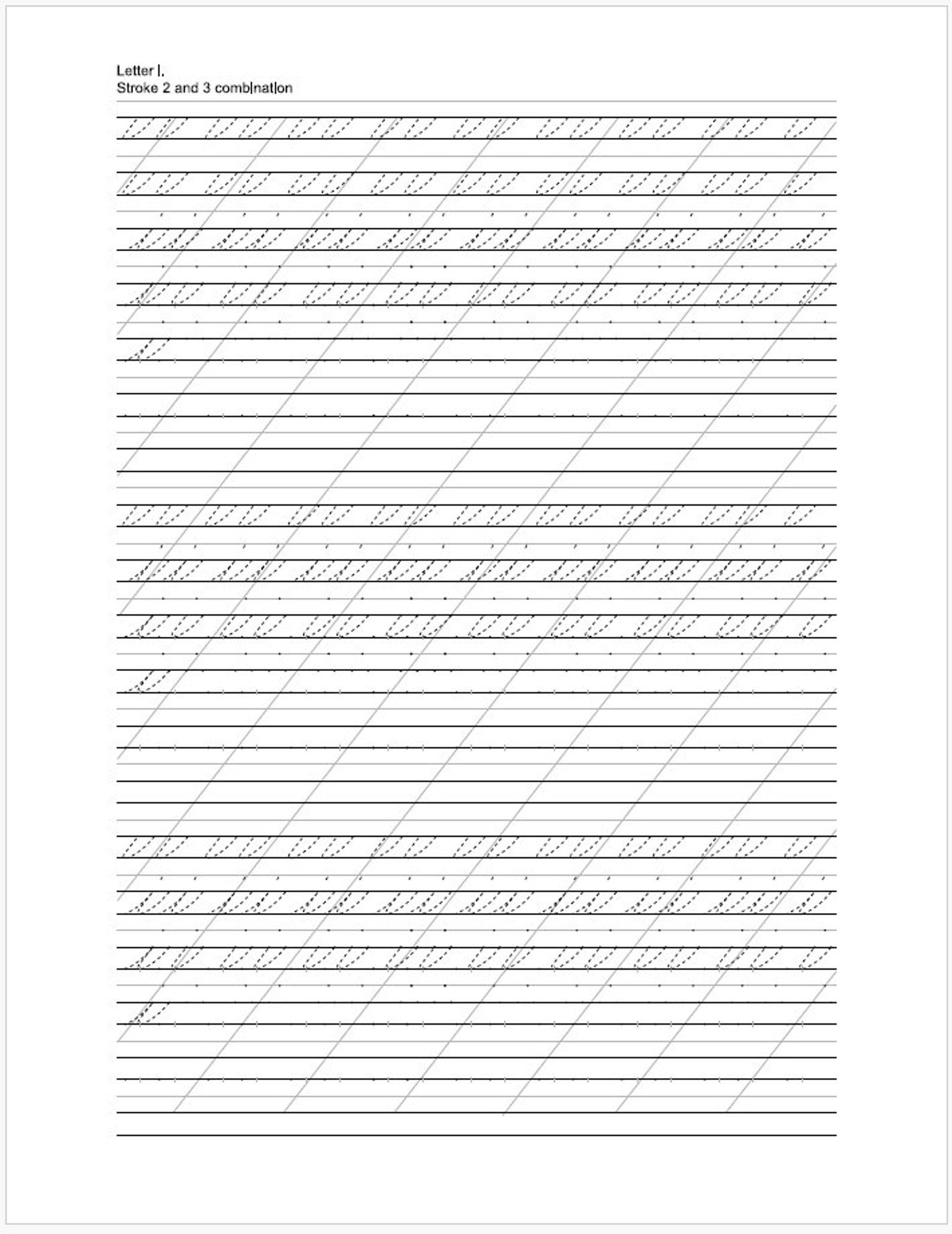 Printable Cursive Worksheets | for Business Adapted Handwriting (lesson ...