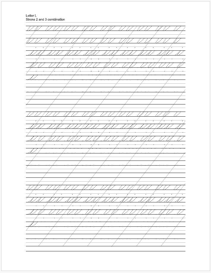 Printable Cursive Worksheets | for Business Adapted Handwriting (lesson ...