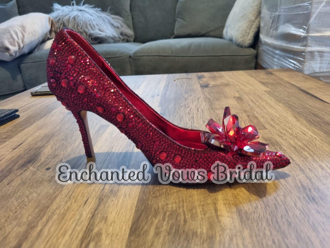Red Crystal Shoes, Red Heels, Wicked Shoes, Disney Wedding, Fairytale ...