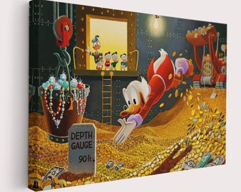 Scrooge Mcduck Money Painting uncle Scrooge - Etsy