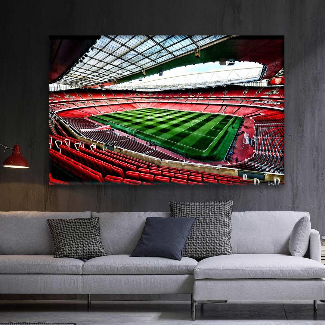 Arsenal Stadium Canvas, Emirates Stadium Poster Wall Art, Man Cave Wall ...