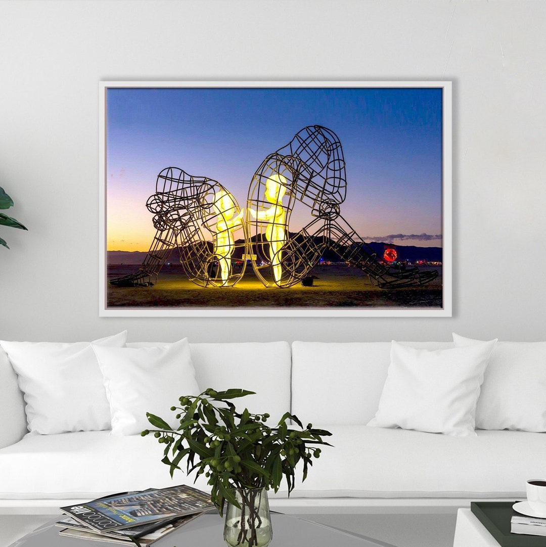 Burning Man Festival Canvas, Love Sculpture by Alexander Milov Canvas ...