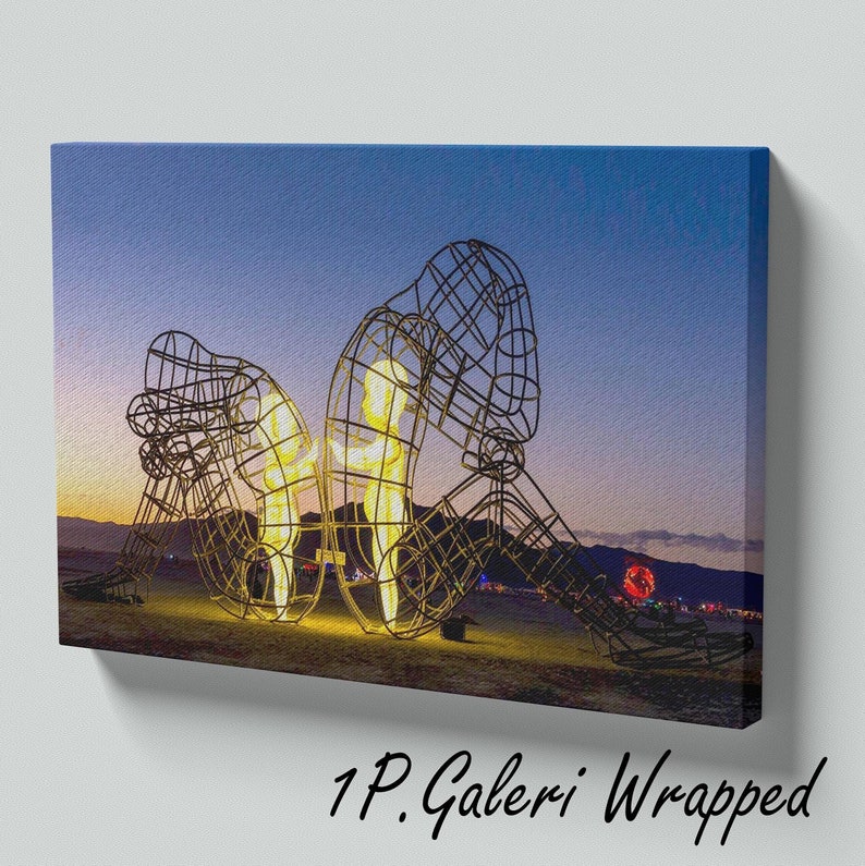 Burning Man Festival Canvas, Love Sculpture by Alexander Milov Canvas ...