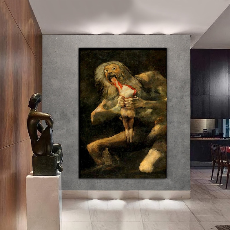 Saturn Devouring His Son Canvas Painting, Saturn Devouring His Son ...