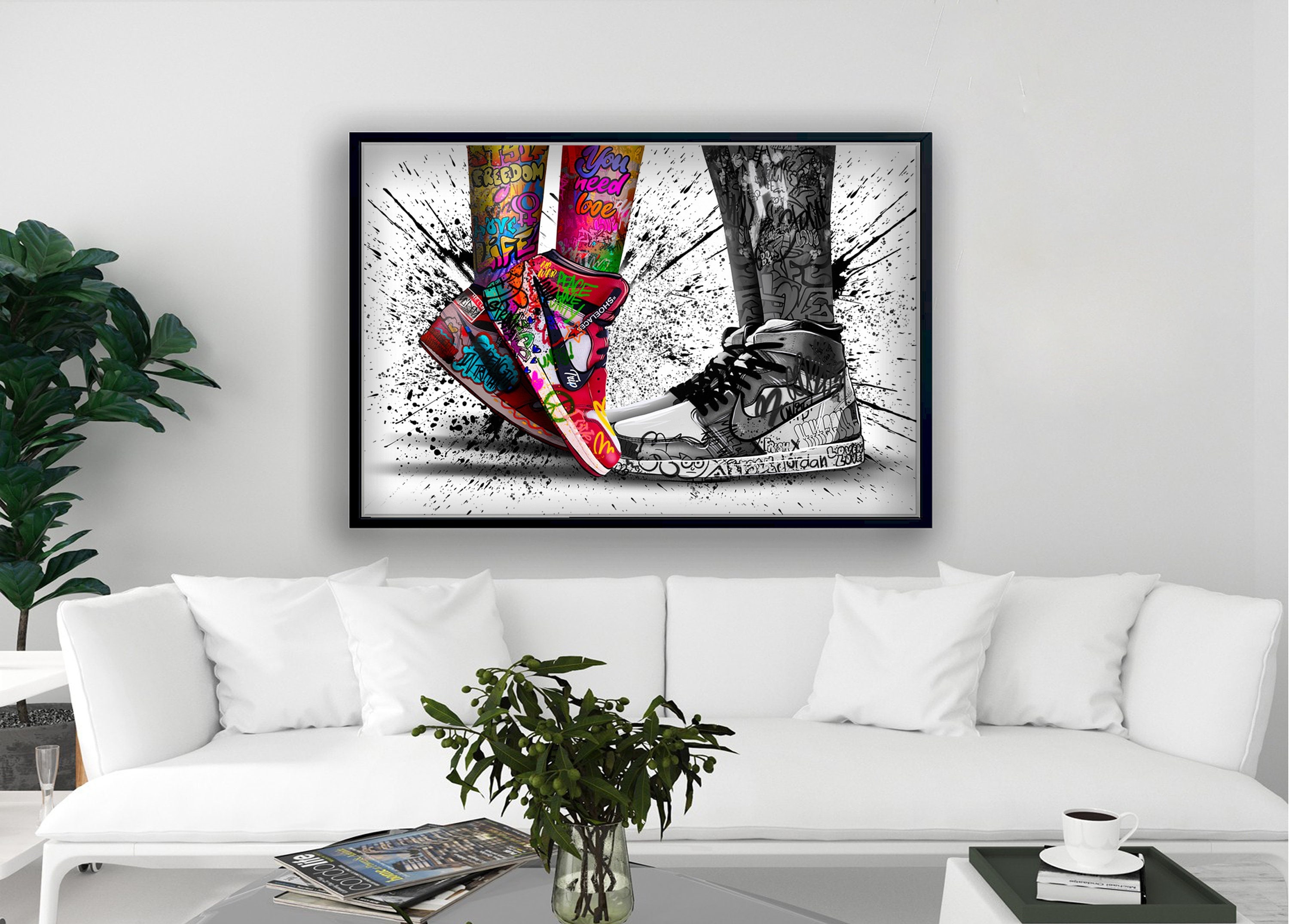 Air Jordan Shoe Graffiti Art, Nike Shoe Art, Colorful Sneakers, Shoe ...