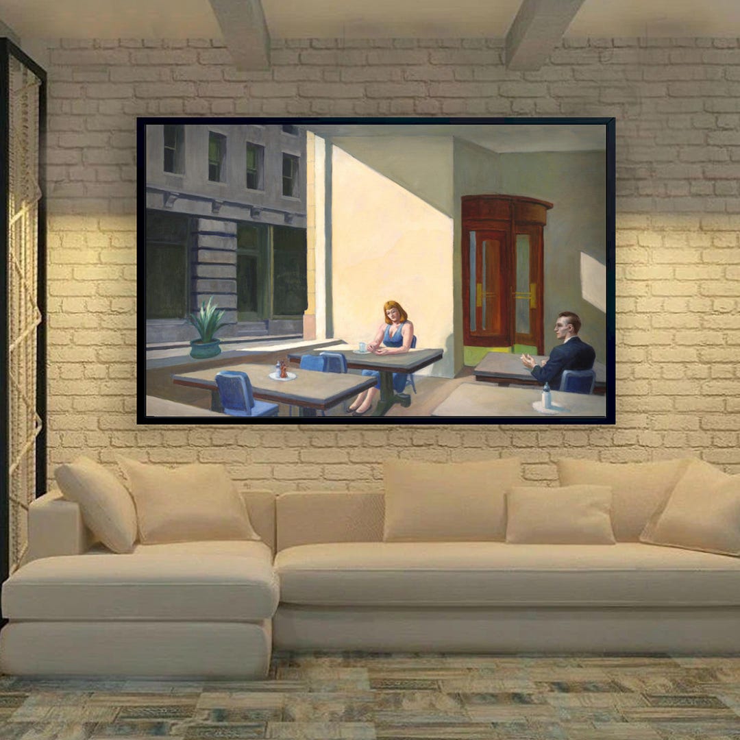 Edward Hopper Sunlight in a Cafeteria (1958) Canvas, Edward Hopper Wall ...