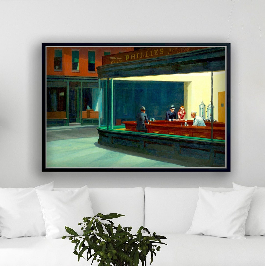 Edward Hopper Nighthawks Canvas Paintings, Edward Hopper Poster, Wall ...