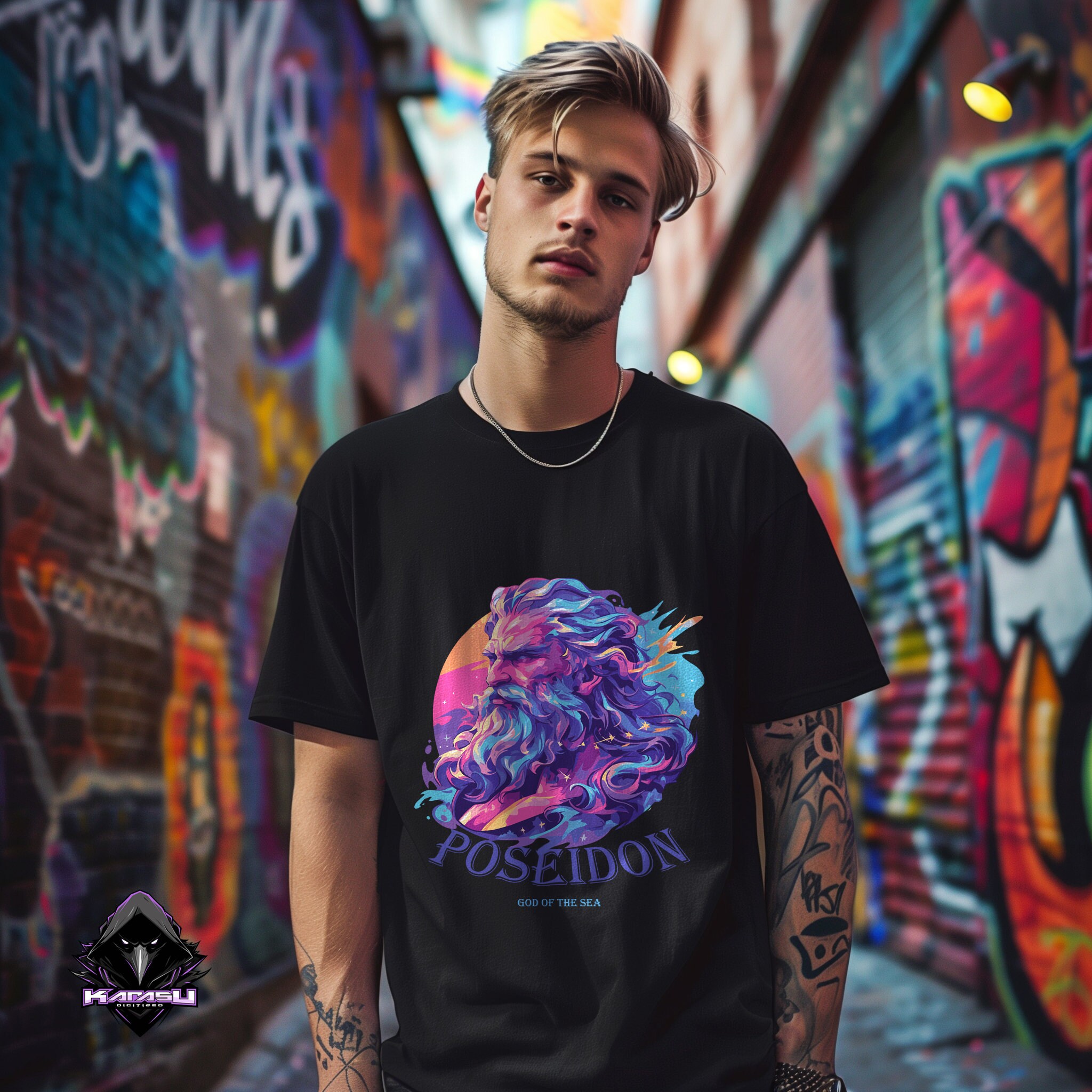 Poseidon T-shirt, Poseidon God of the Sea, Greek God, Greek God T-shirt ...