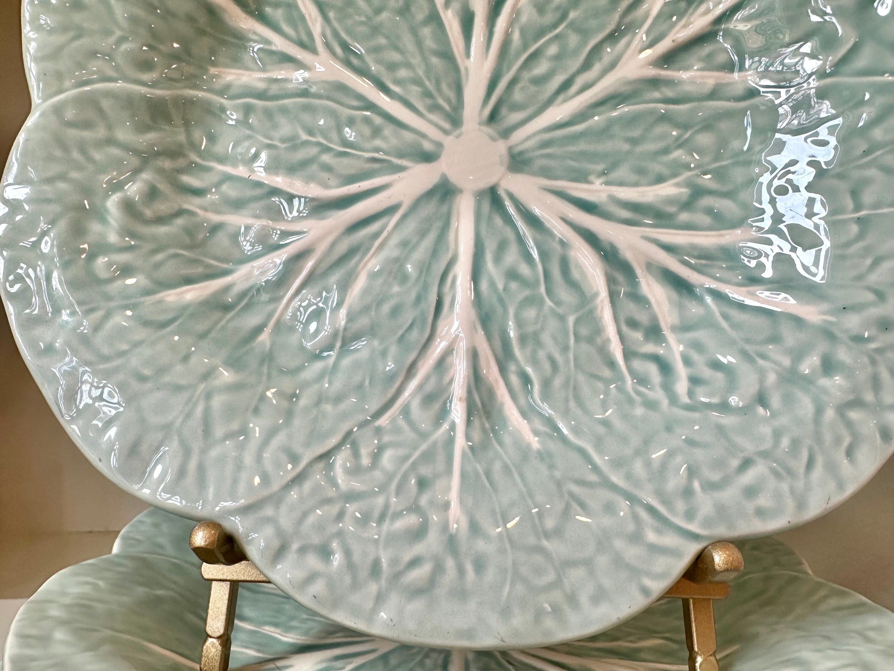 Aqua Bordallo Pinheiro Cabbage Dinnerware - Etsy Canada