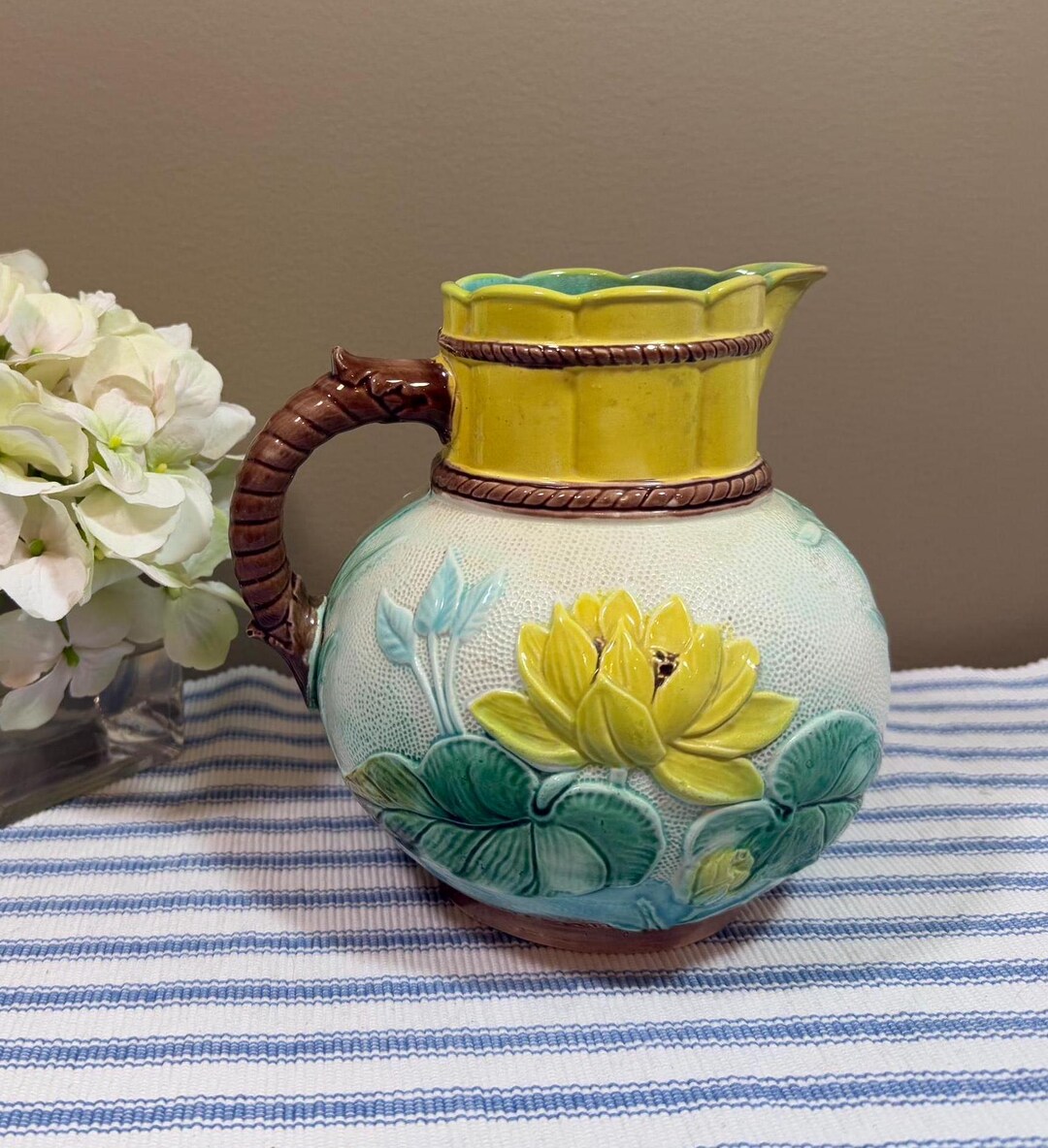 Samuel Lear Majolica Pond Lily Pitcher Circa 1880s - Etsy