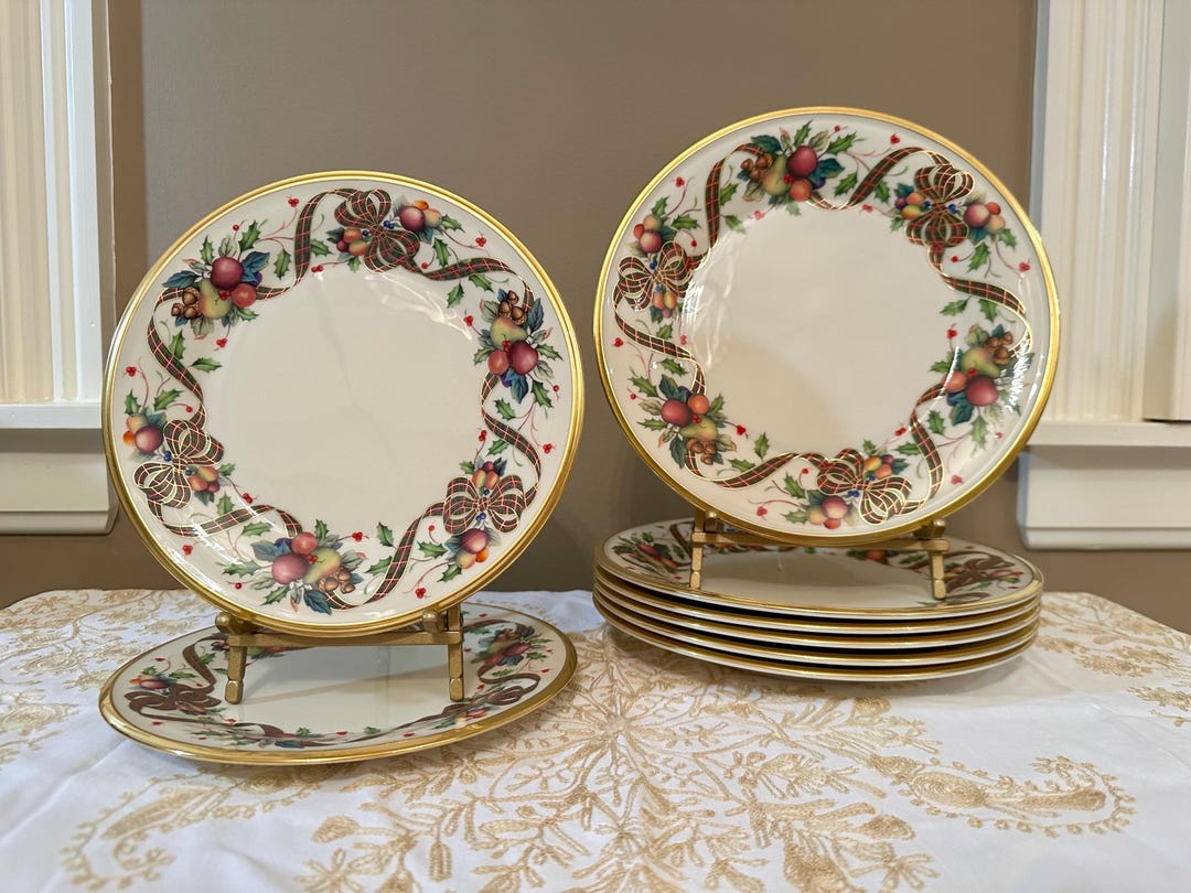 Lenox Holiday Tartan Plates - Etsy