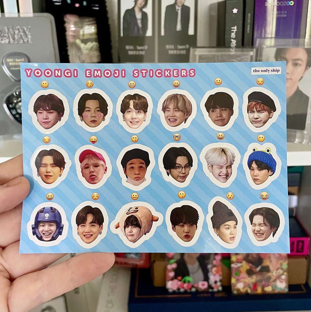 YOONGI EMOJI FACES Sticker Sheet - Etsy