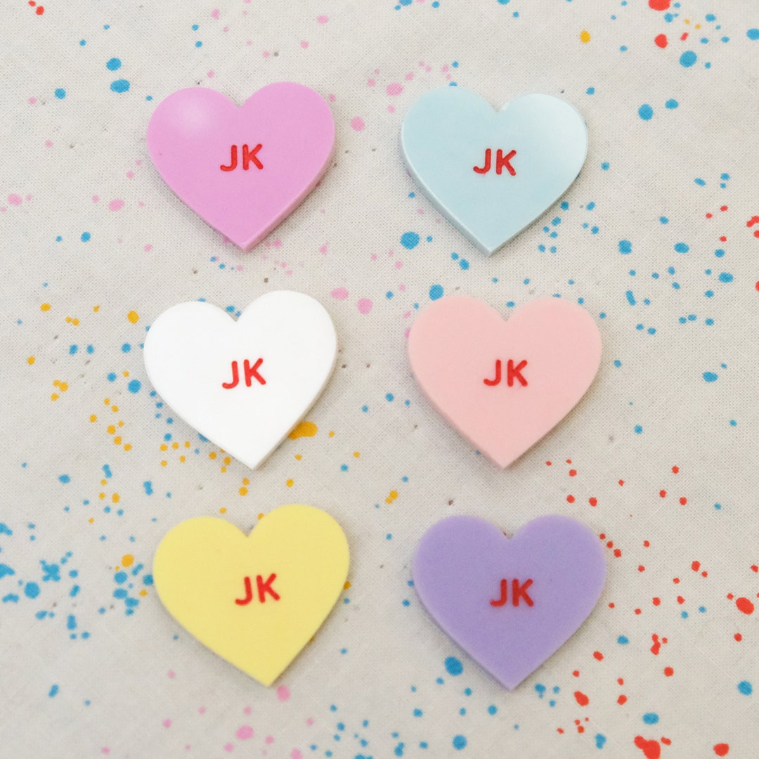 JUNGKOOK / JK Candy Heart Badges - Etsy