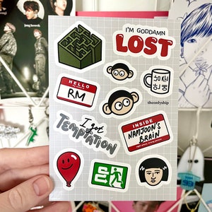 BTS RM LOST Sticker Sheet - Etsy