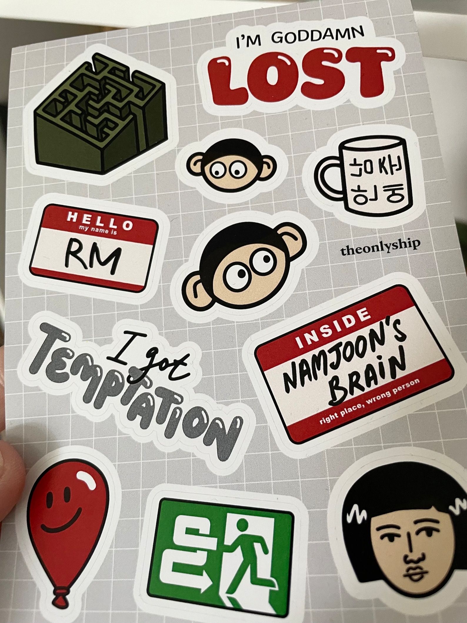 BTS RM LOST Sticker Sheet - Etsy