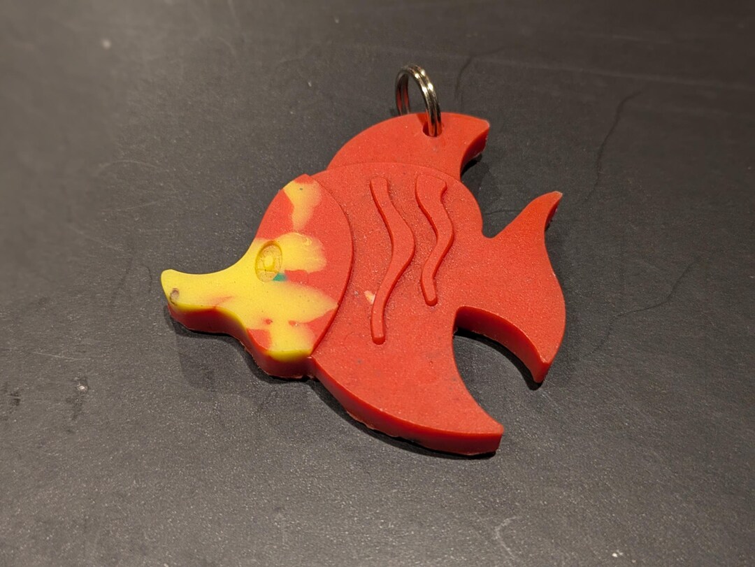 Keyring Flounder Fish Sustainable Gift Bagtag Keyring Recycled Plastic ...