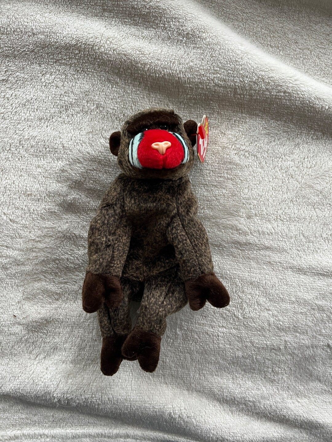 Rare Retired Ty Beanie Baby Cheeks the Ape 1999 Mint P.E. Pellets With ...