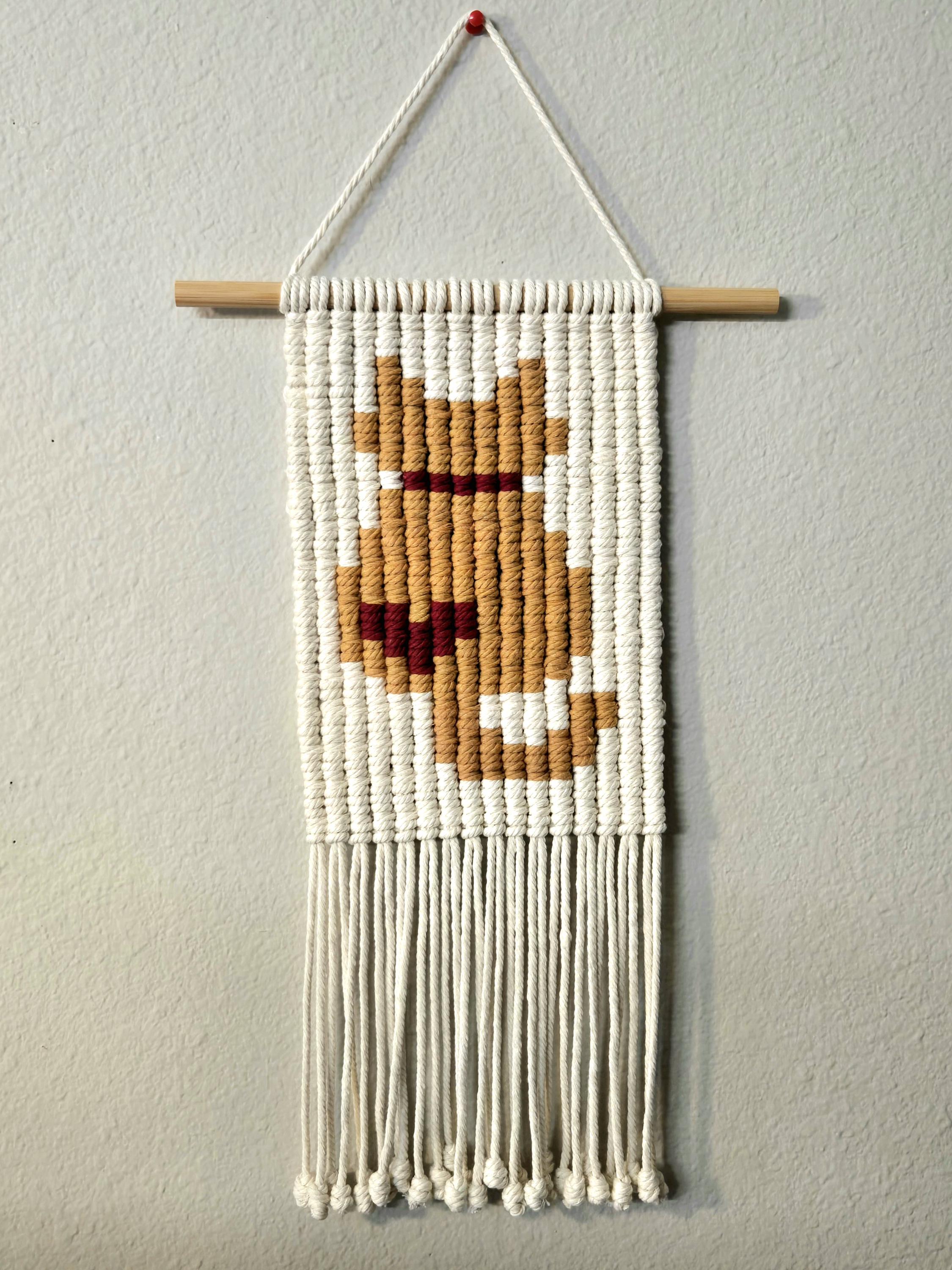 Macrame Cat Wall Decor, Macrame Animals, Handmade Macrame, Cat Macrame ...