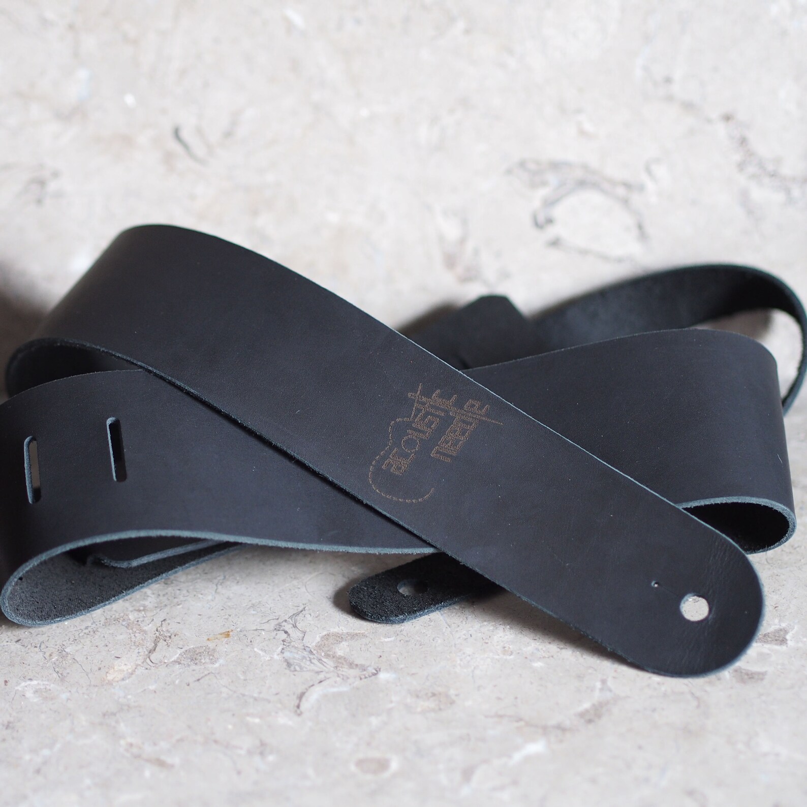 Simply Black Leather Guitar Strap - Etsy