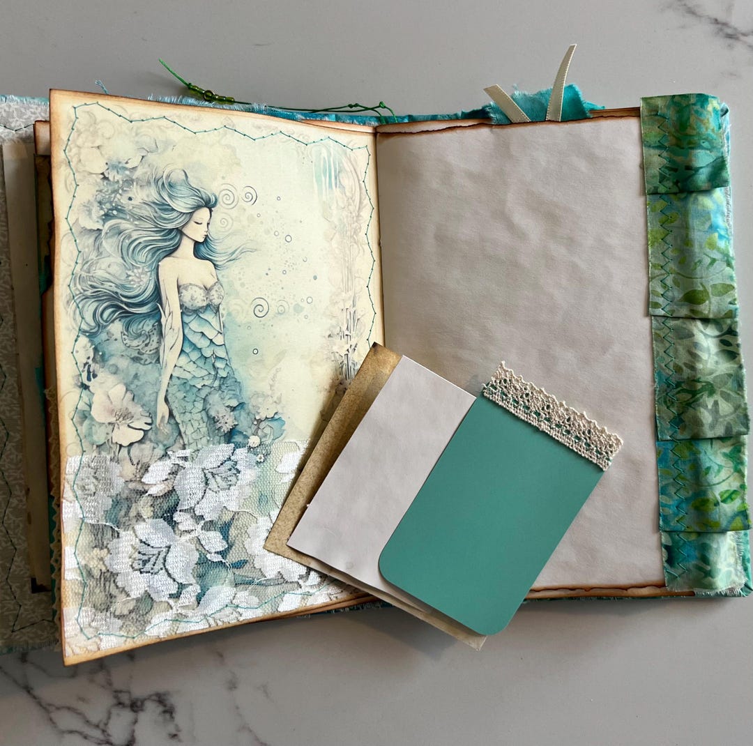 Handmade Mermaid/ocean Journal/book (half Size) - Etsy
