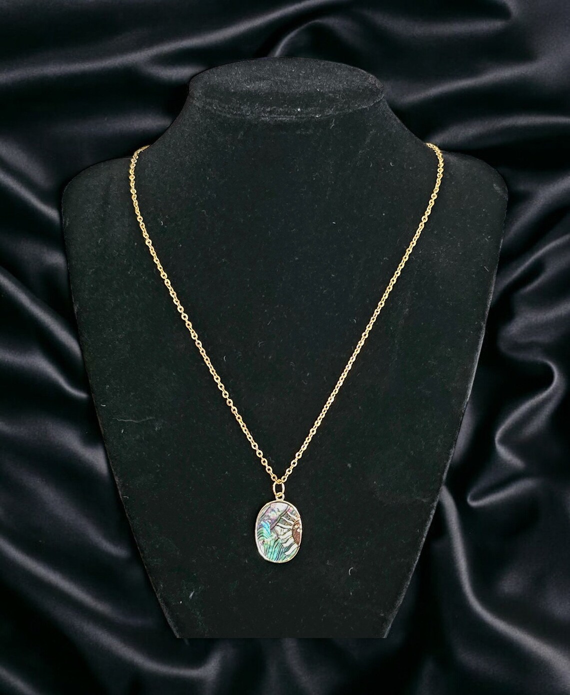 Abalone Shell Pendant Necklace With Celestial Sun Overlay - Etsy