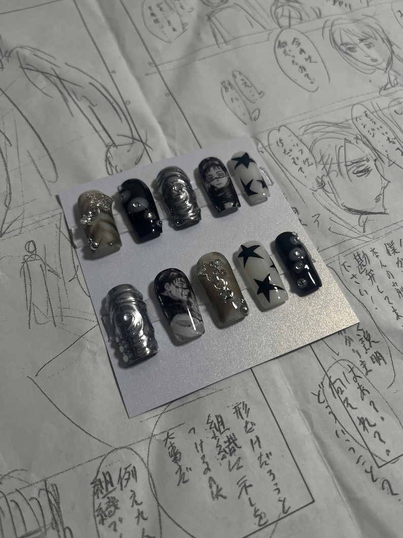 Choso Jjk Press on Nails Handmade/3d Anime Nails reusable - Etsy