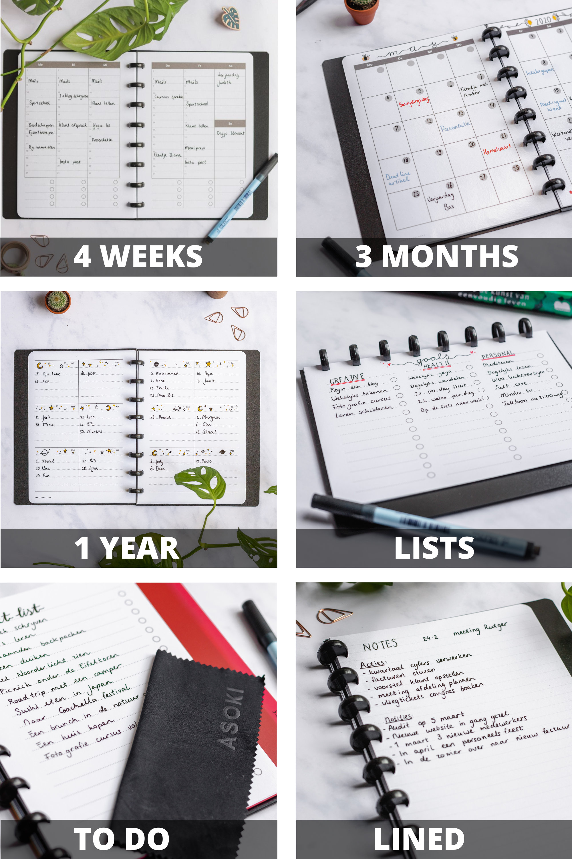 Reusable Planner, Dry Erase Planner, Undated Weekly Organiser, Reusable ...