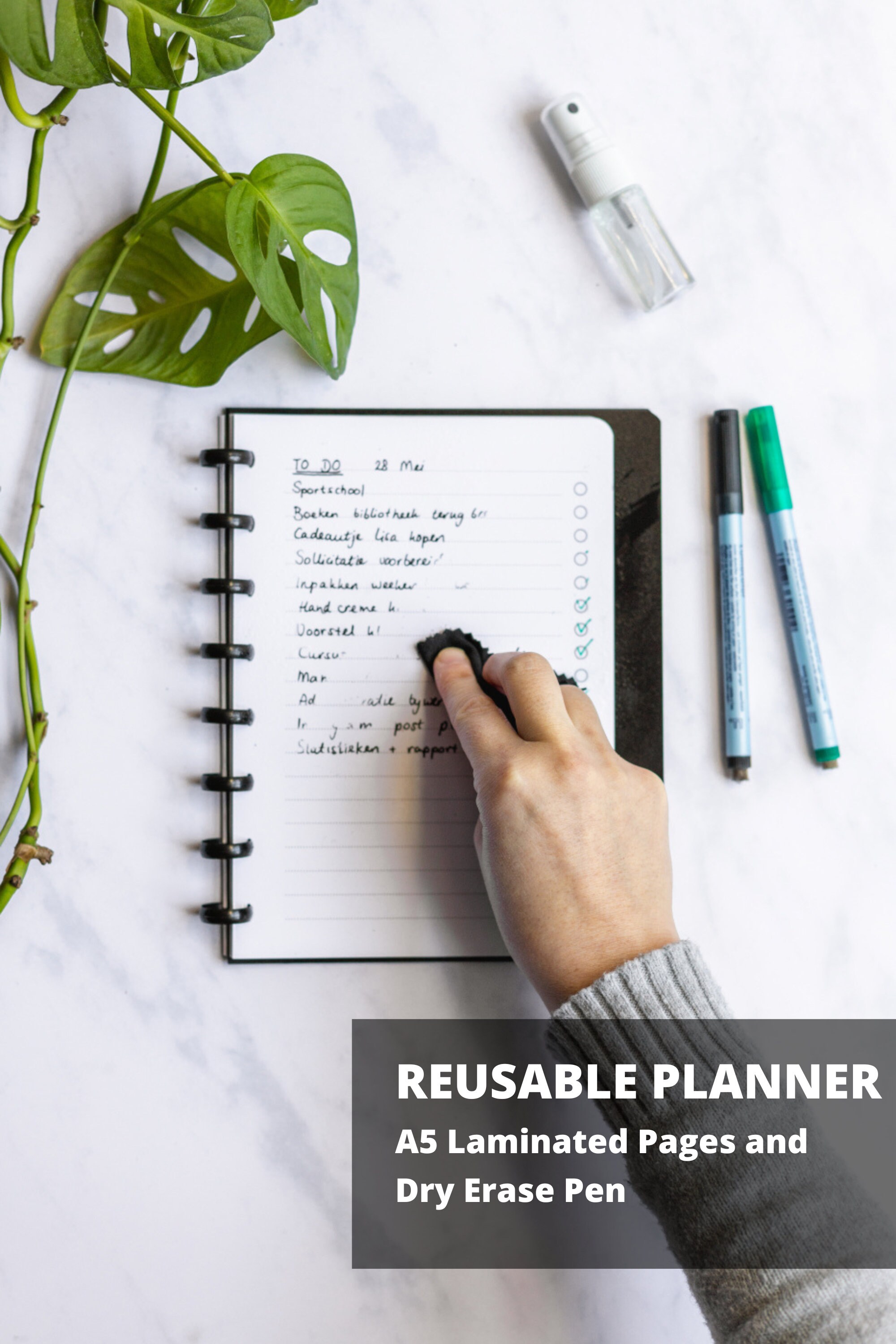 Reusable Planner, Dry Erase Planner, Undated Weekly Organiser, Reusable ...